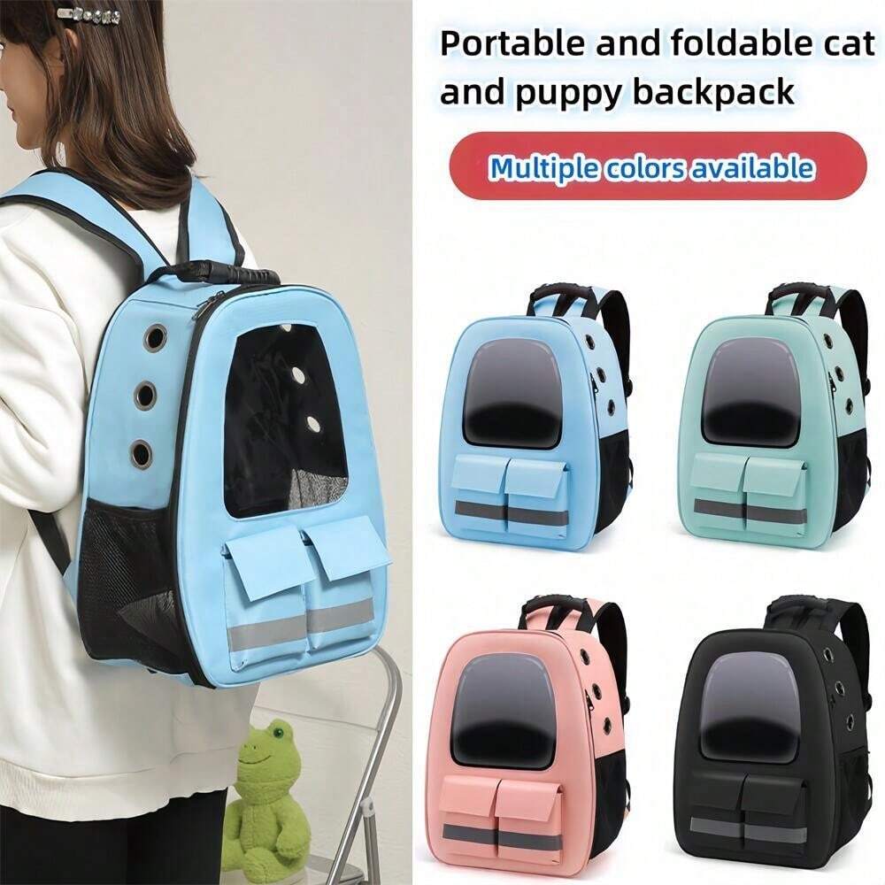 13lbs Capacity Foldable Portable Pet Backpack, Breathable Pet Carrier ...