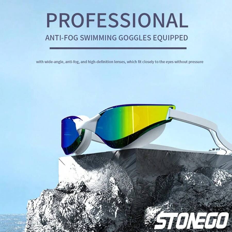 Professional Anti-Fog Swim Goggles With HD Wide-Angle Lens, Comfortable ...