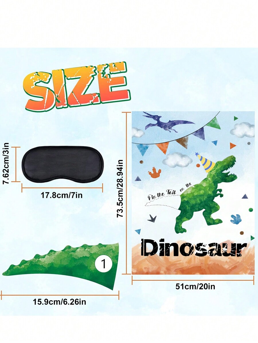 Pin The Tail On The Dinosaur Party Game Dinosaur Party Games For Party ...