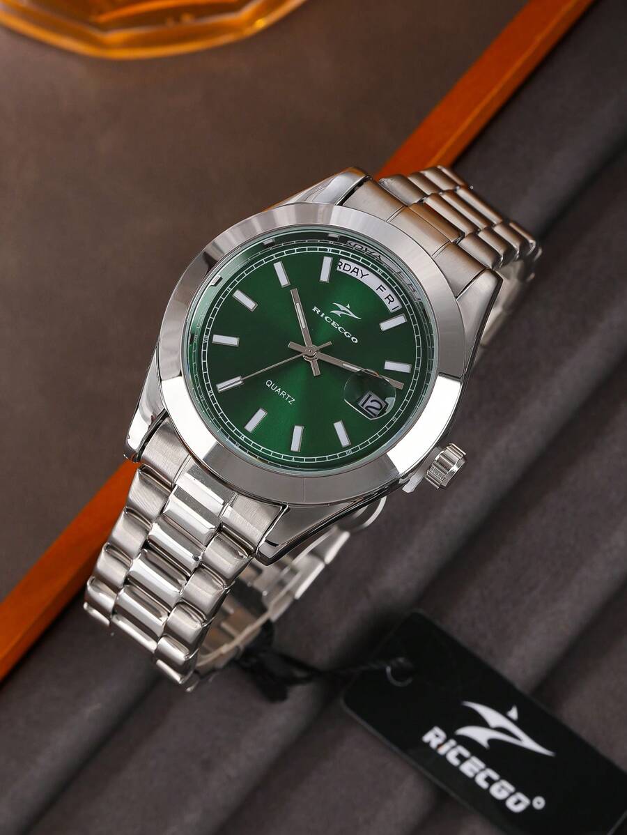 RICECGO 1pc Classic Week Calendar Quartz Wrist Watch For Men, Suitable ...