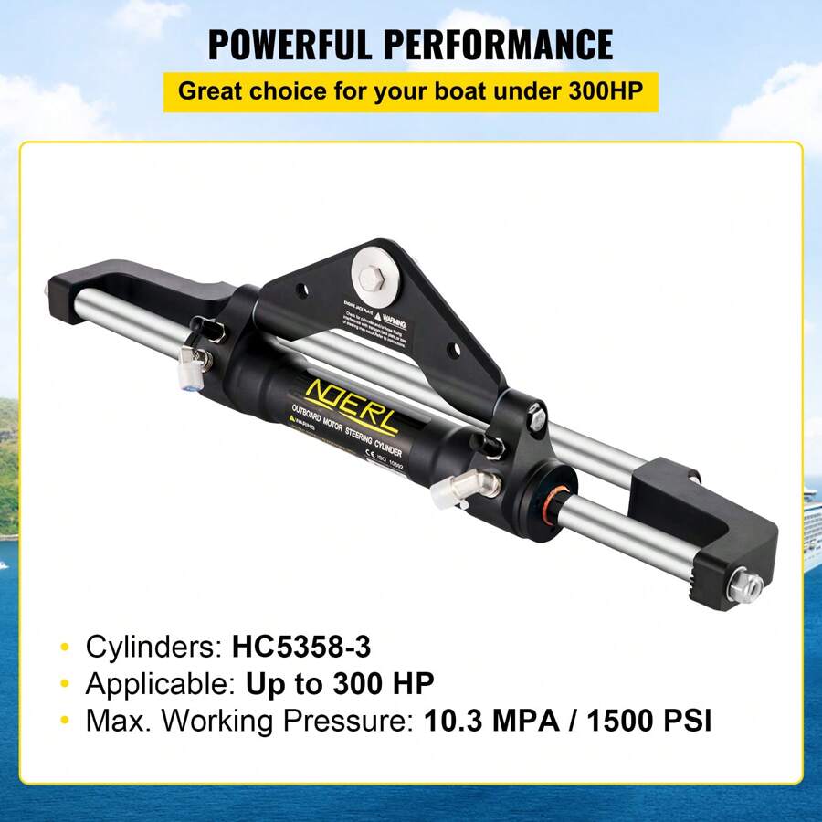 VEVOR Hydraulic Outboard Steering Kit 300HP, Hydraulic Steering Kit ...