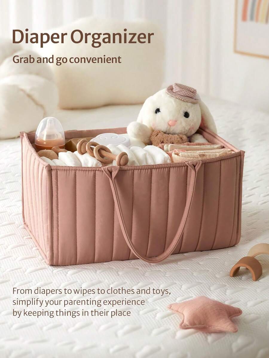 Diaper Bag Large Portable Diaper Caddy Basket-Diaper Organizer Caddy ...