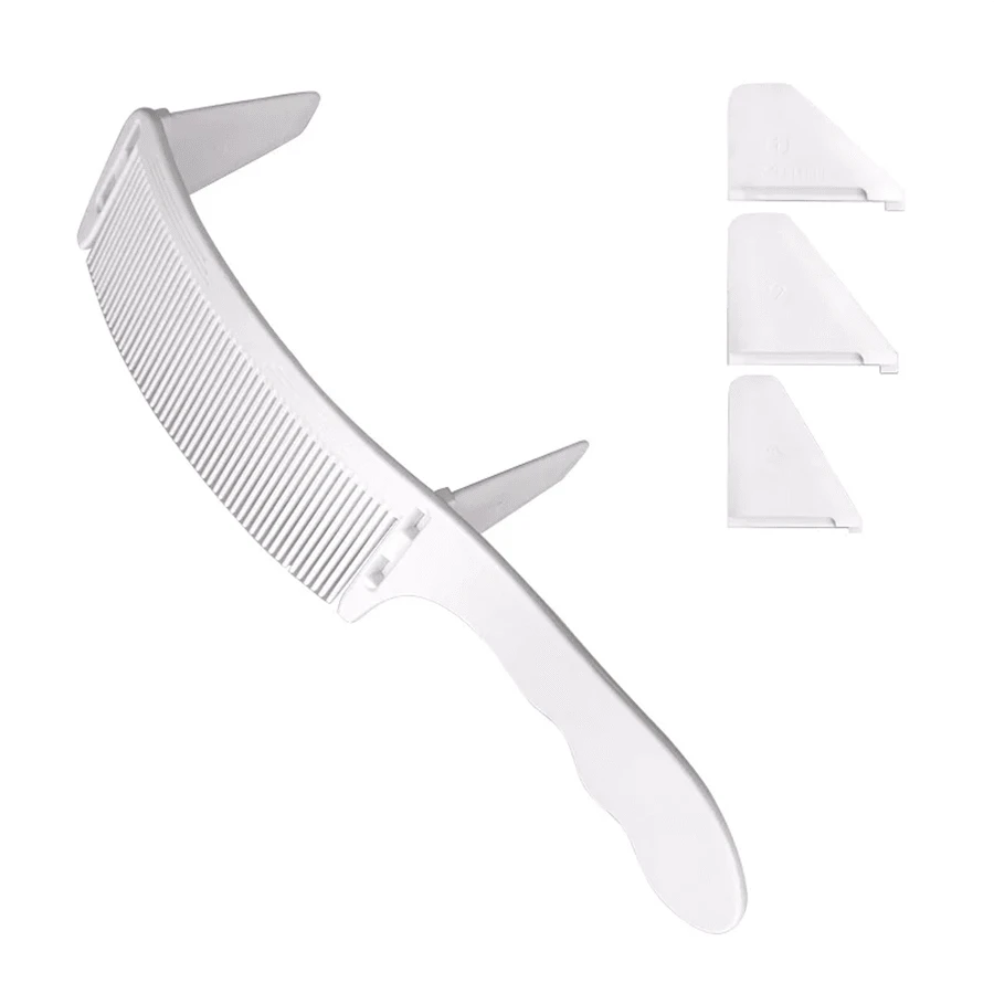 Curved Hair Clipping Cutting Arced Comb Barber Flat Top Haircut Comb ...