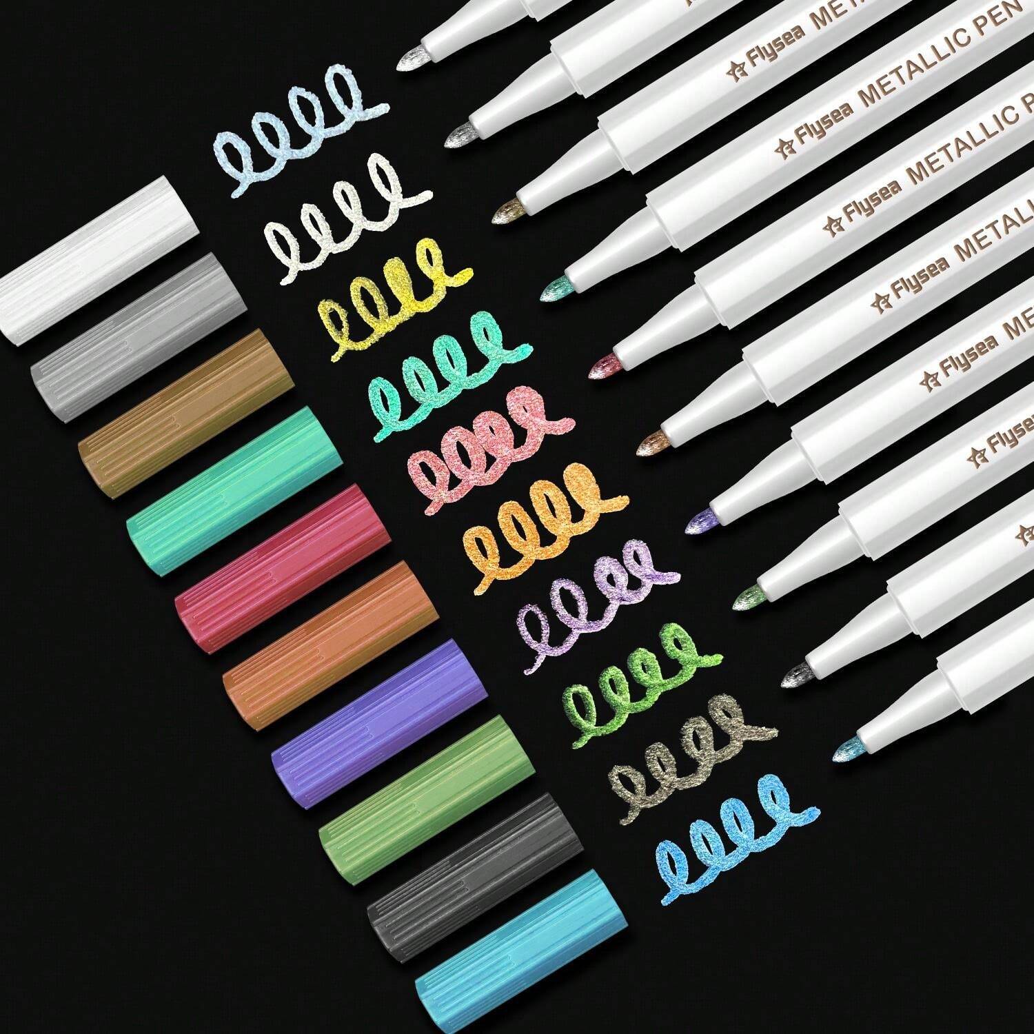 10 Colors Metallic Marker Pen Medium Point Metallic Markers For Rock ...