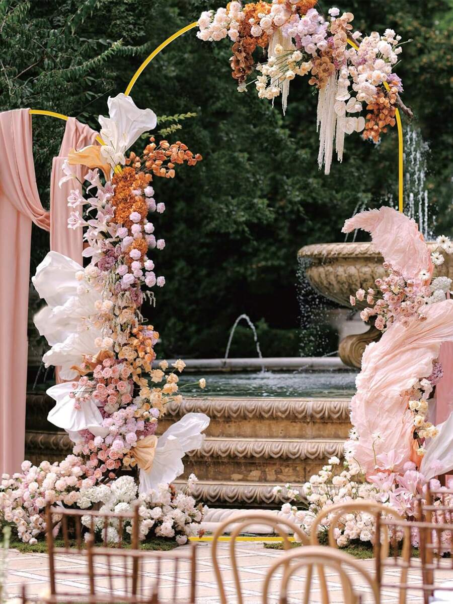 Wedding Arch Stand Metal Arch Backdrop Stand 6FT Gold Backdrop Arch ...