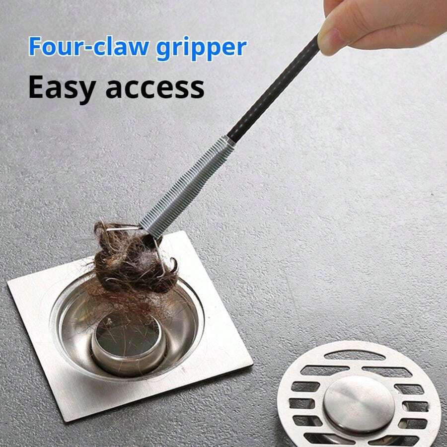 4-Claw Sewer Dredging Tool, Manual Toilet Plunger For Unclogging Drain ...