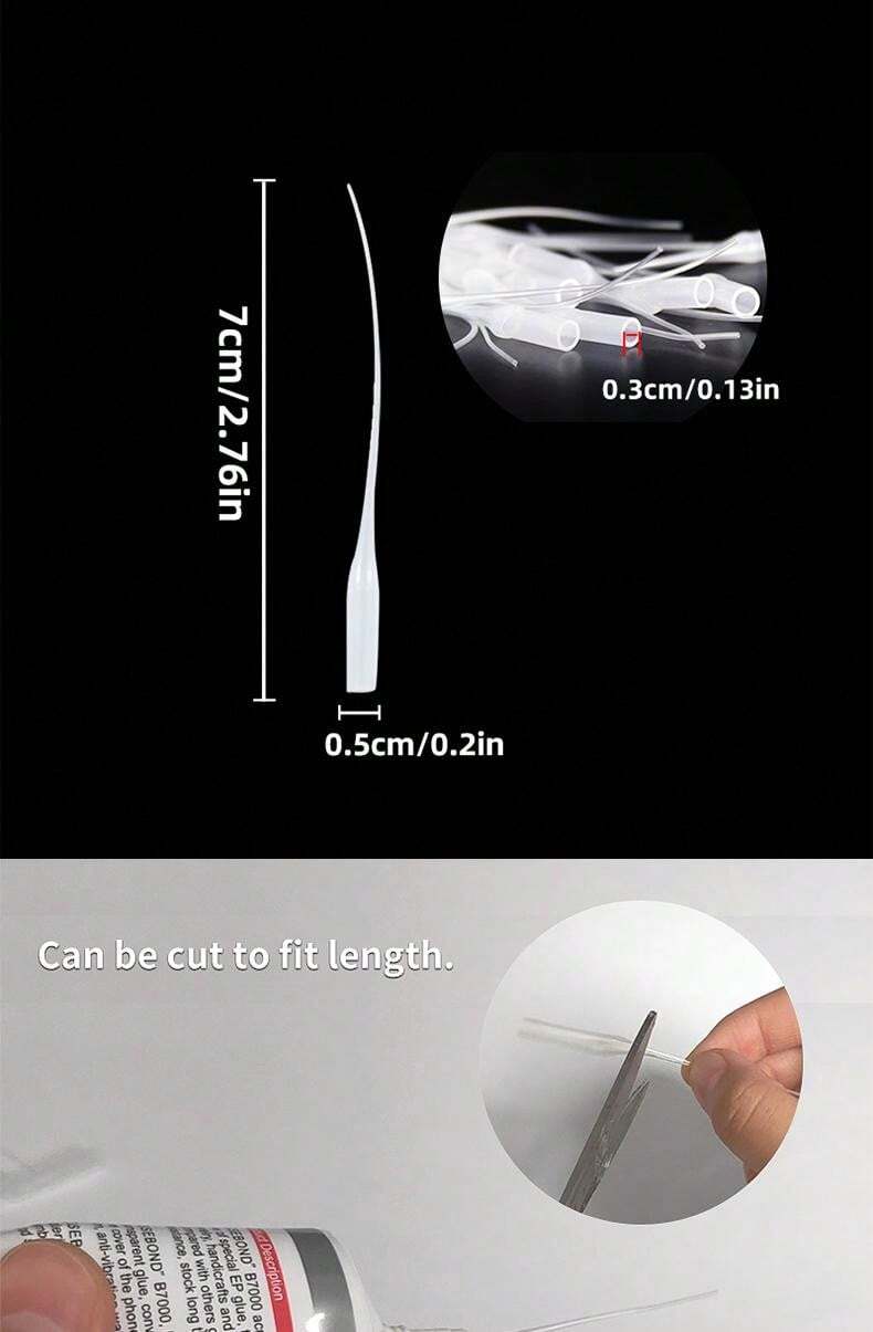 100pcs Glue Micro-Tips Plastic Glue Bottle Tips 502 Glue Dispensing ...