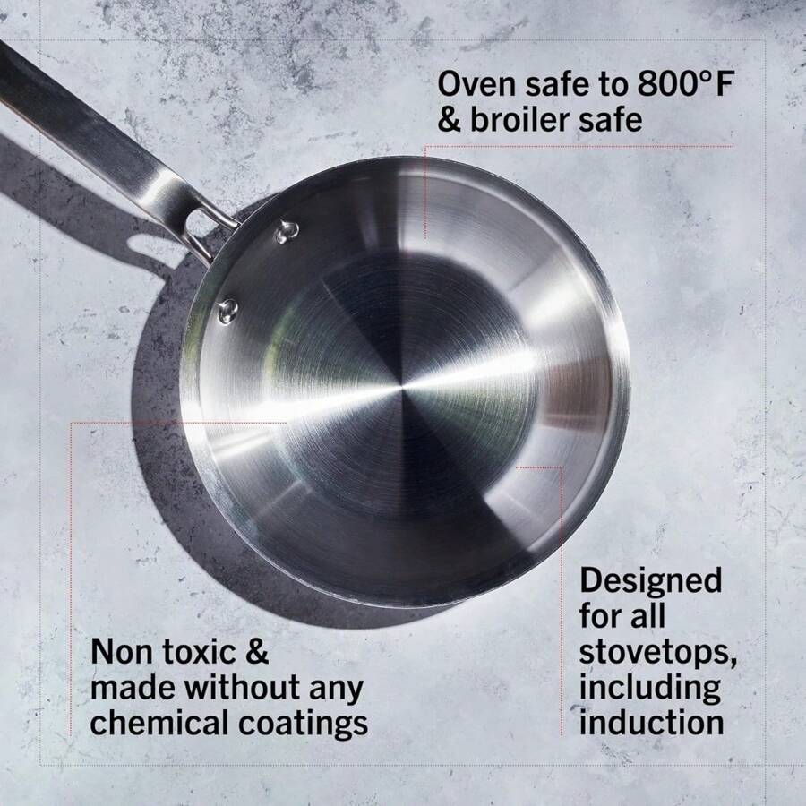 Eater 8.5 Inch Frying Pan | Made In USA | 5-Ply Fully Clad Stainless ...