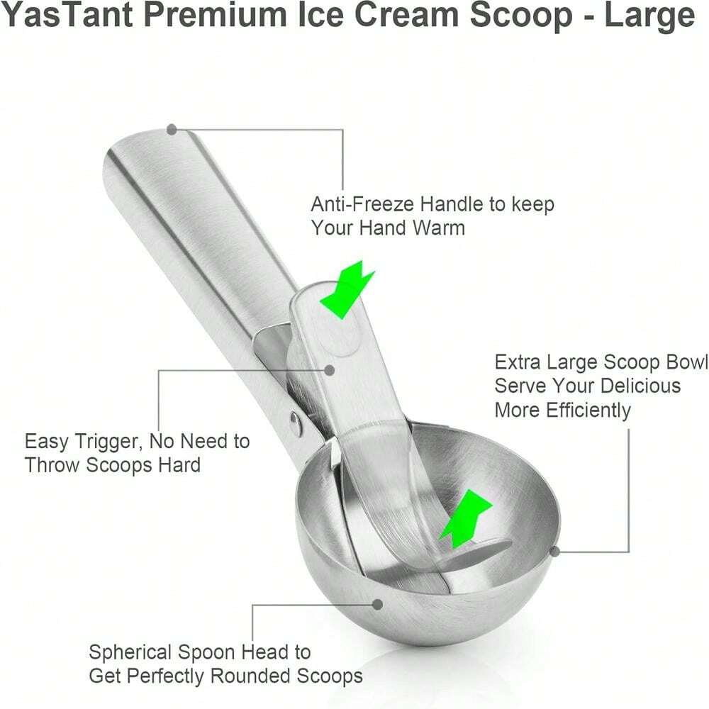 Cuchara para helado de acero inoxidable con gatillo de liberación ...