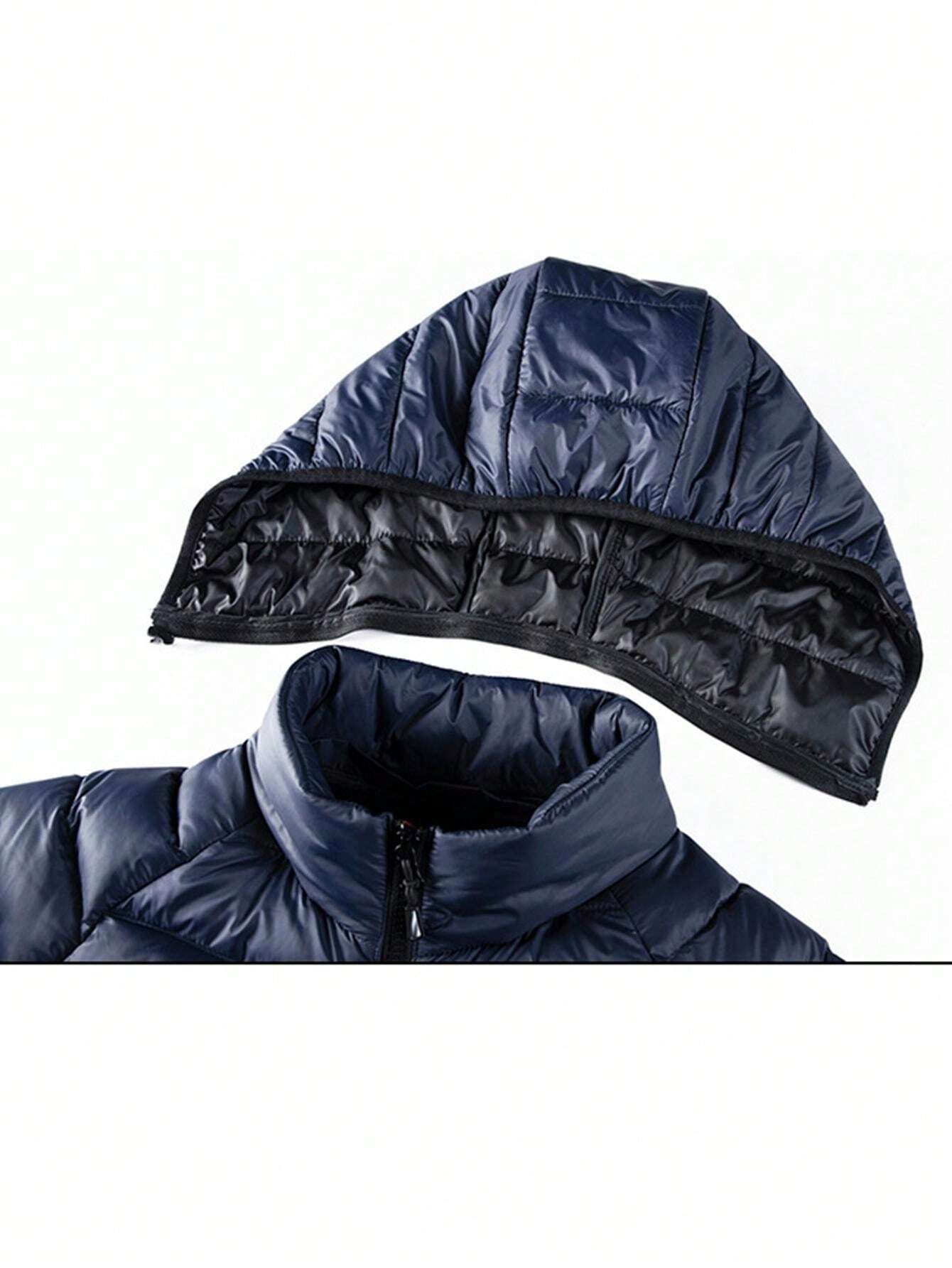 Abrigo acolchado grueso con capucha desmontable, estilo de novio, para ...