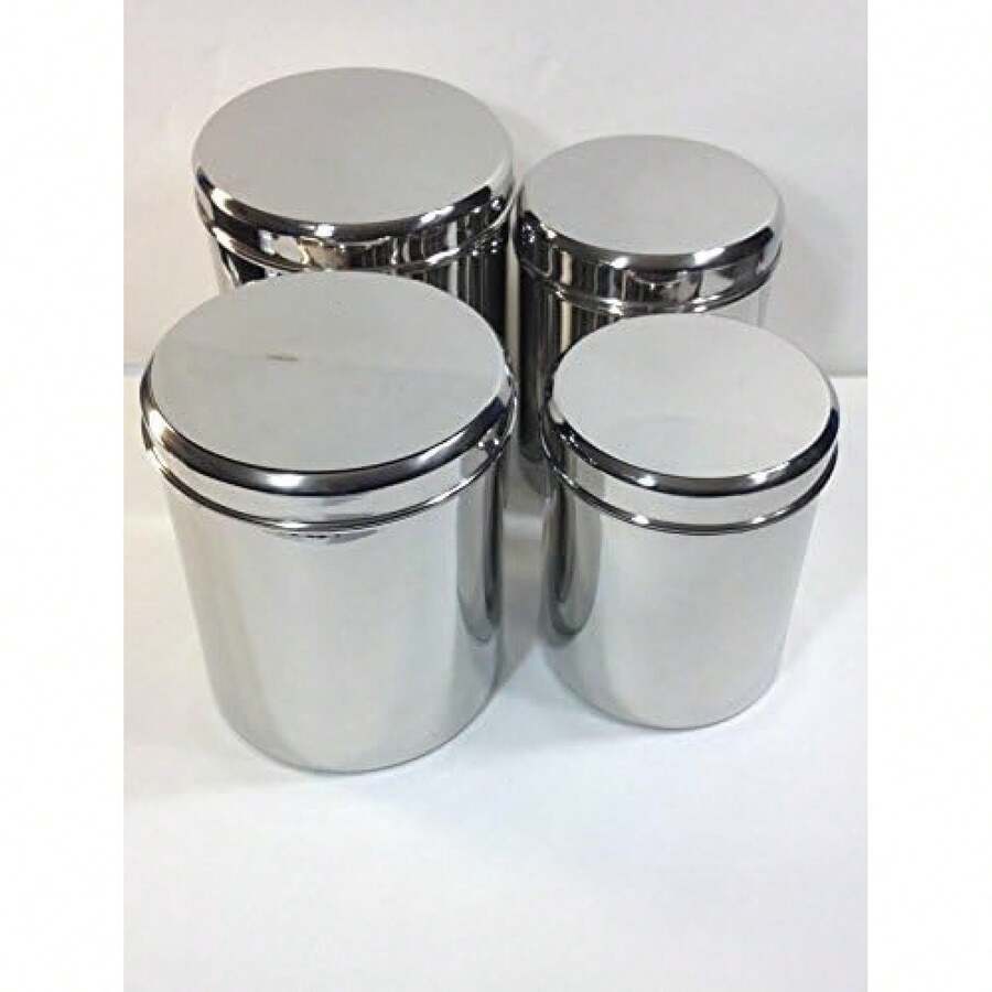 Qualways Jumbo Stainless Steel Kitchen Canister Set Of 4 Set Of 4, 6.5 ...