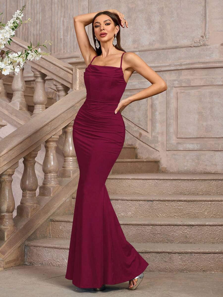 PARTHEA Solid Ruched Bodycon Dress | SHEIN USA