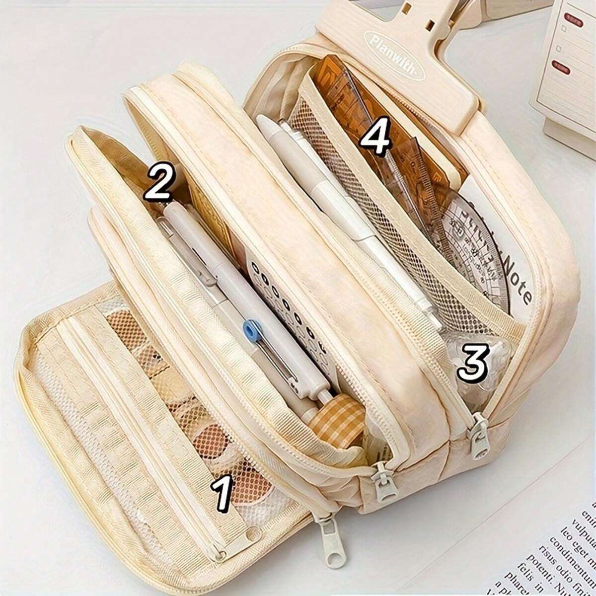 Large Capacity 4 Layers Pen Box Kawaii Pencil Cases Cute Pen Holder ...