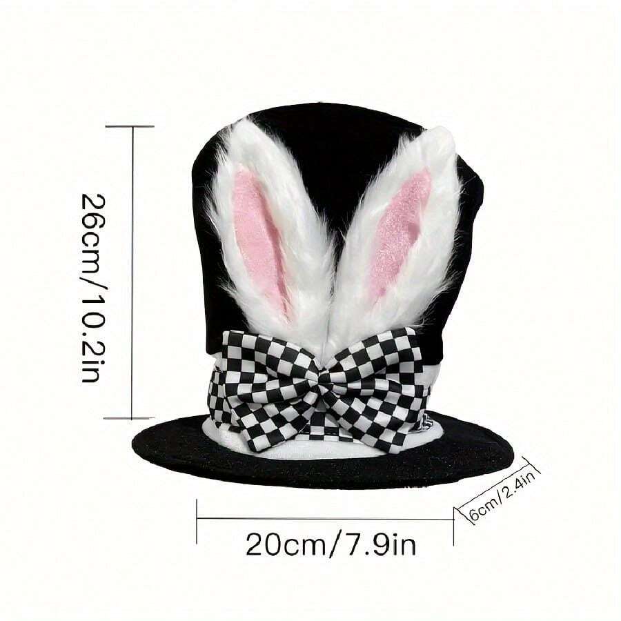 Easter Day White Rabbit Top Hat Alice Wonderland Cosplay Bunny Bowler ...