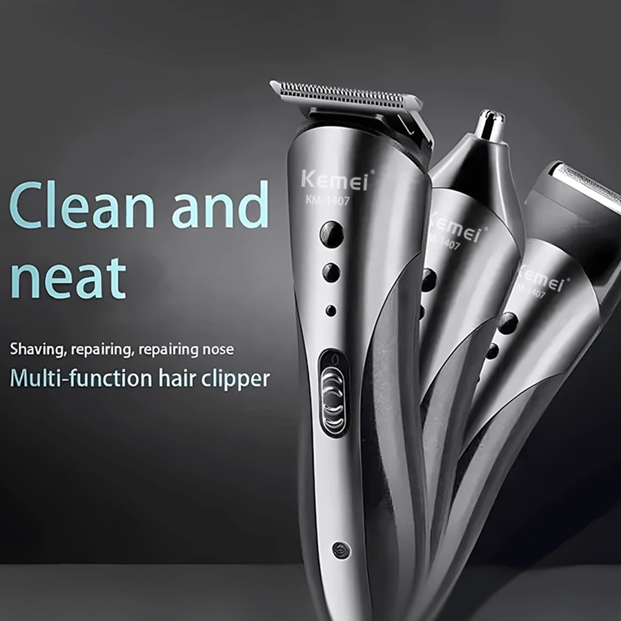 Kemei Kemei Electric Hair Clipper KM-1407 Razor Shaver Nose Trimmer 3 In 1multi-Function Head ...