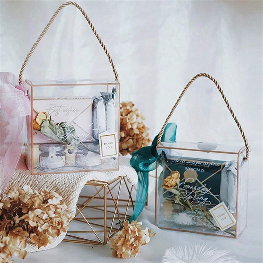 10pcs Handheld Gift Boxes, Candy Boxes, Transparent PVC Plastic Boxes ...