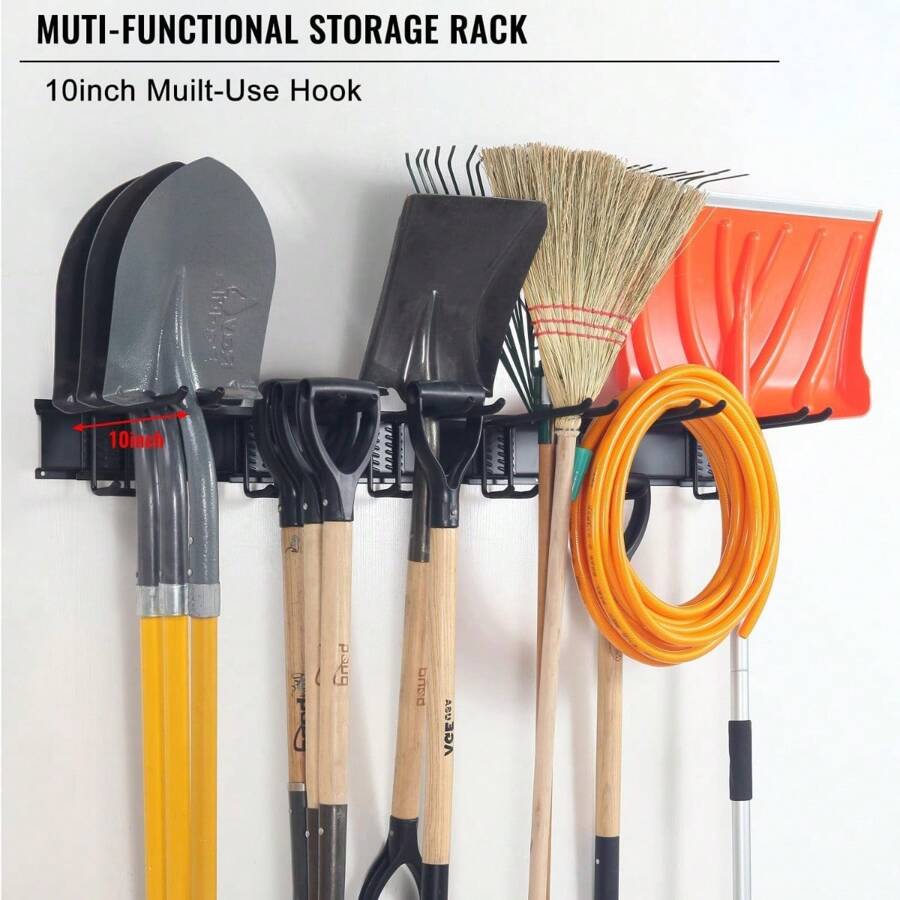 Wall Mount Tool Storage Rack, Heavy Duty Garage Storage Tool Organizer ...