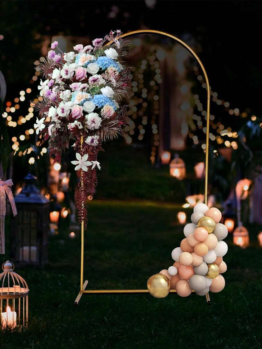 Wedding Arch Stand Metal Arch Backdrop Stand 6FT Gold Backdrop Arch ...