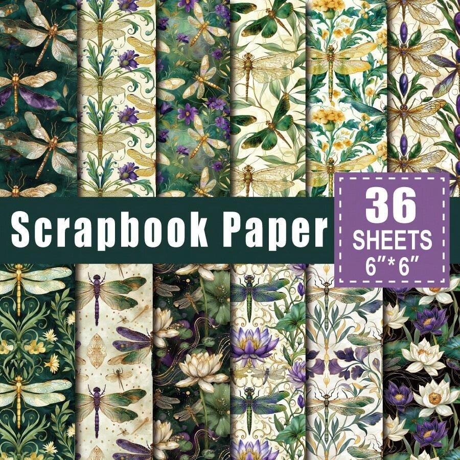 36 Sheets Scrapbook Paper Pad In 6*6'', Art Craft Pattern Paper For ...