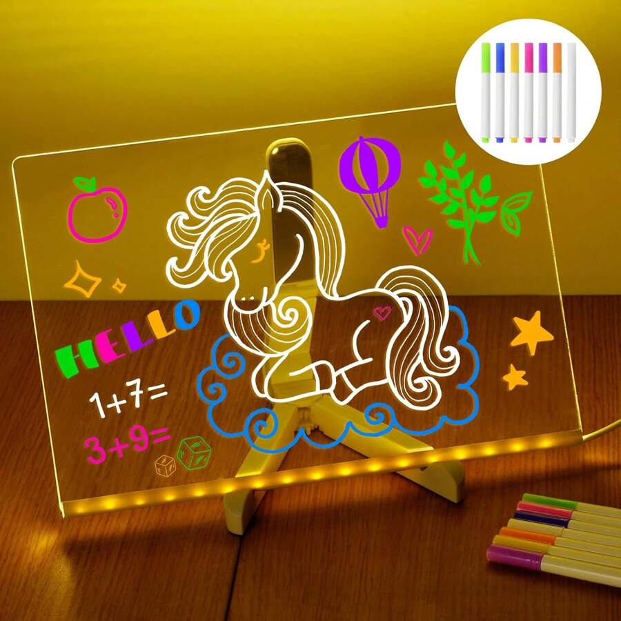 Creative Rewritable Message Board Set,Glowing Acrylic Message Marker ...
