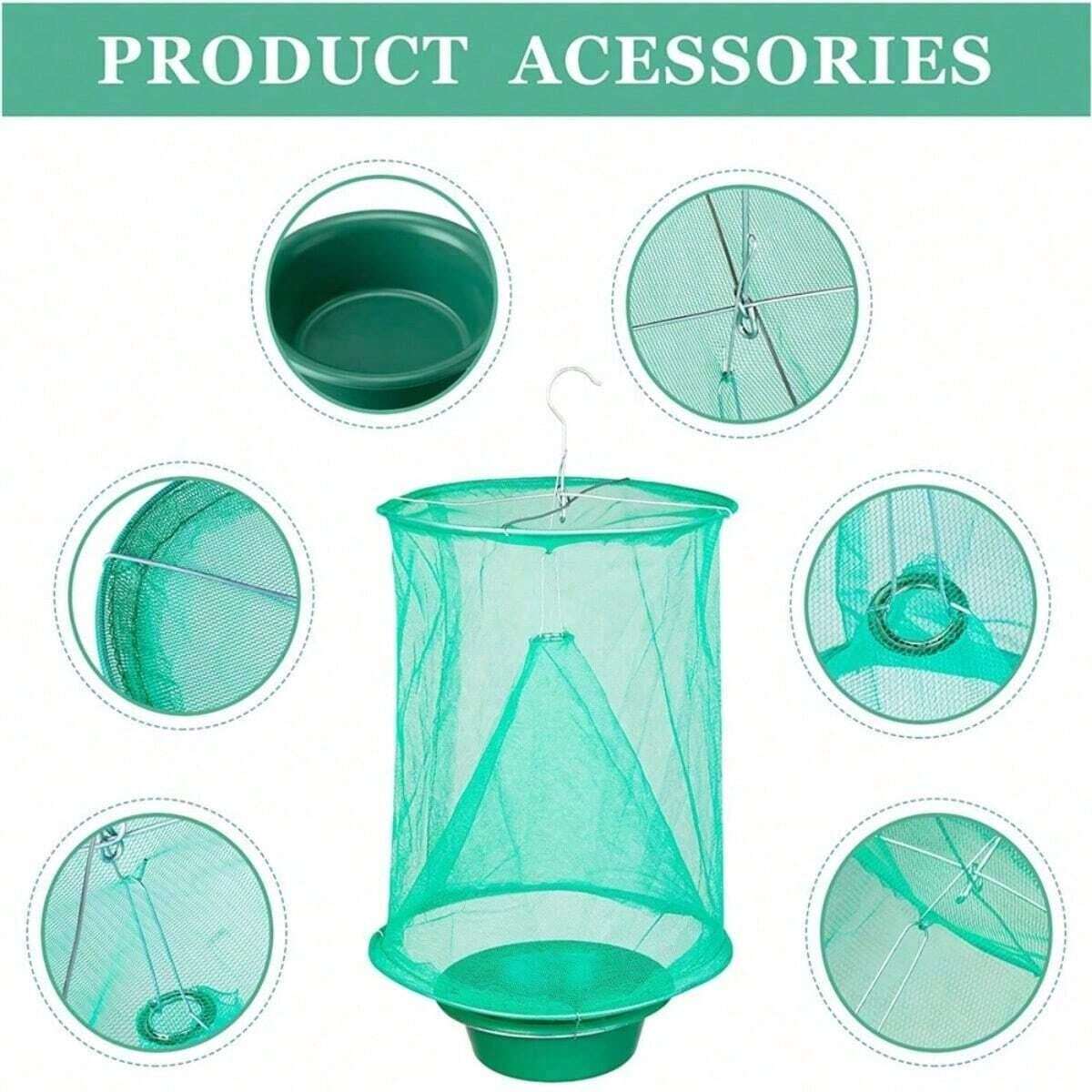 1 pieza Red plegable para atrapar moscas, red reutilizable colgante ...