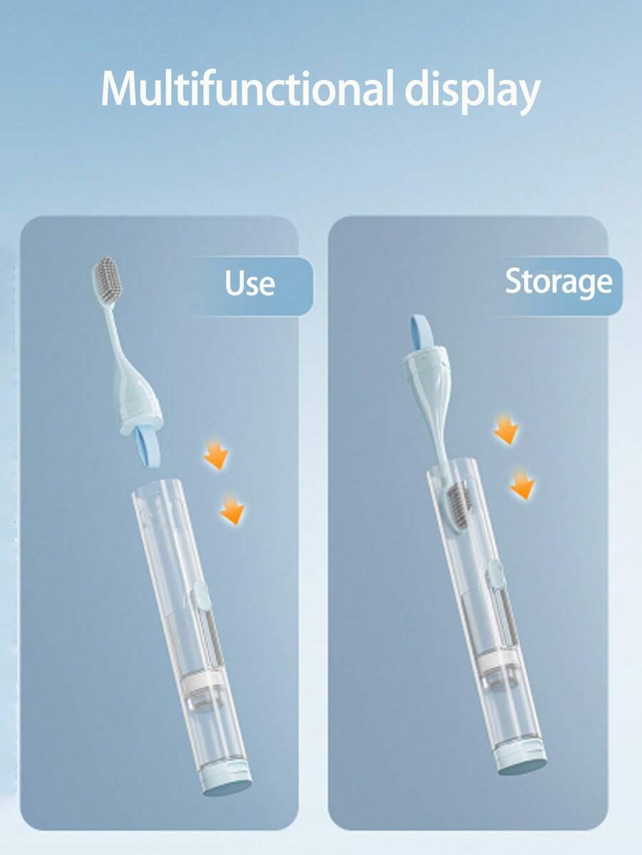 Portable Toothbrush And Toothpaste In One, Interdental Brush, Foldable ...