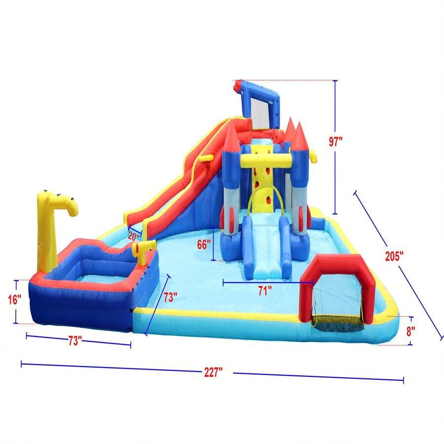 10 In1 Inflatable Slide Water Park Bouncing House Garden With Splash ...