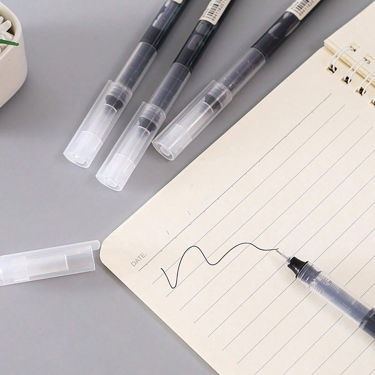 6pcs Straight Liquid Ballpoint Pen Quick-Drying Needle Pen, Test ...