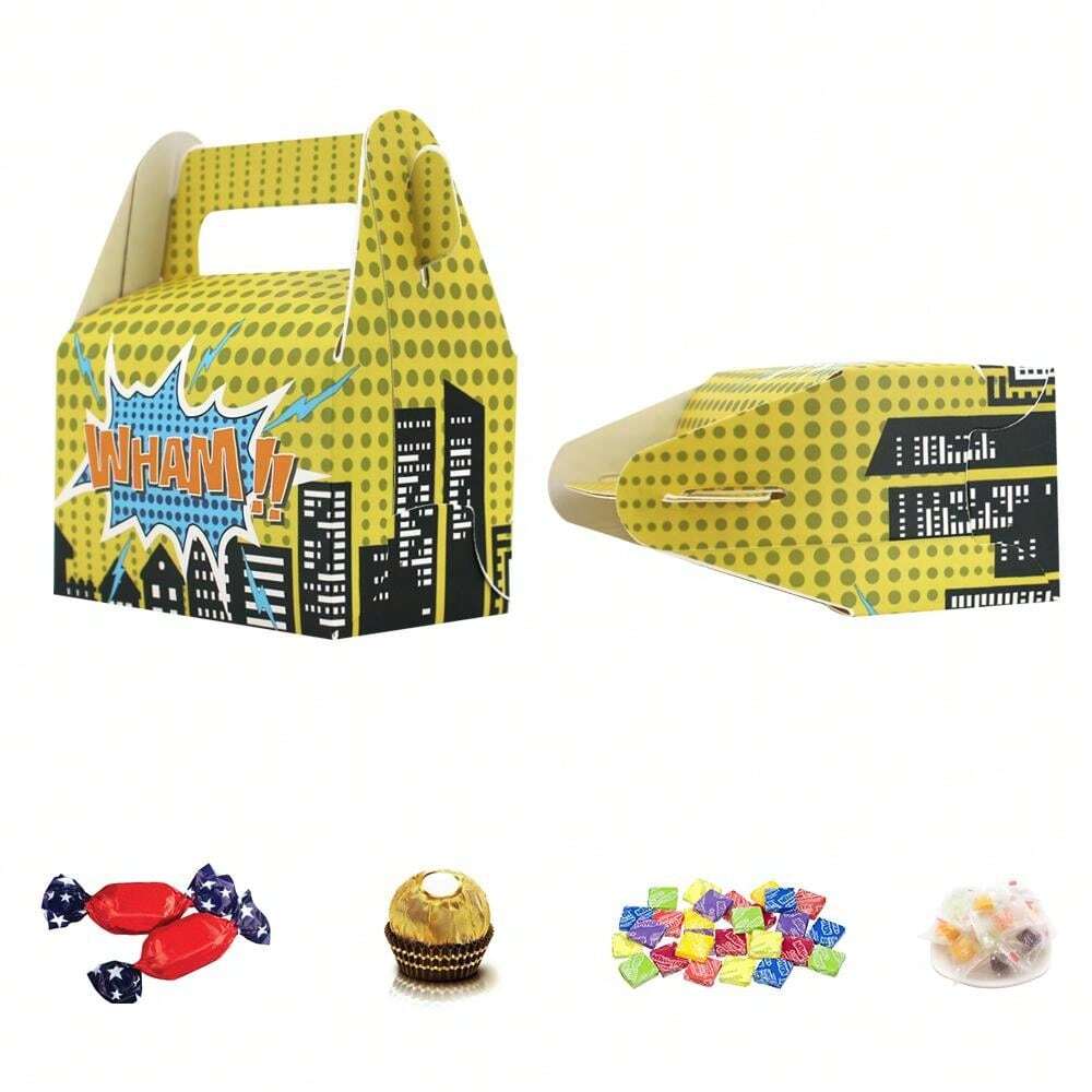8 Pack Hero Party Favor Boxes Super Theme Comic Hero Goodies Gift Bags ...