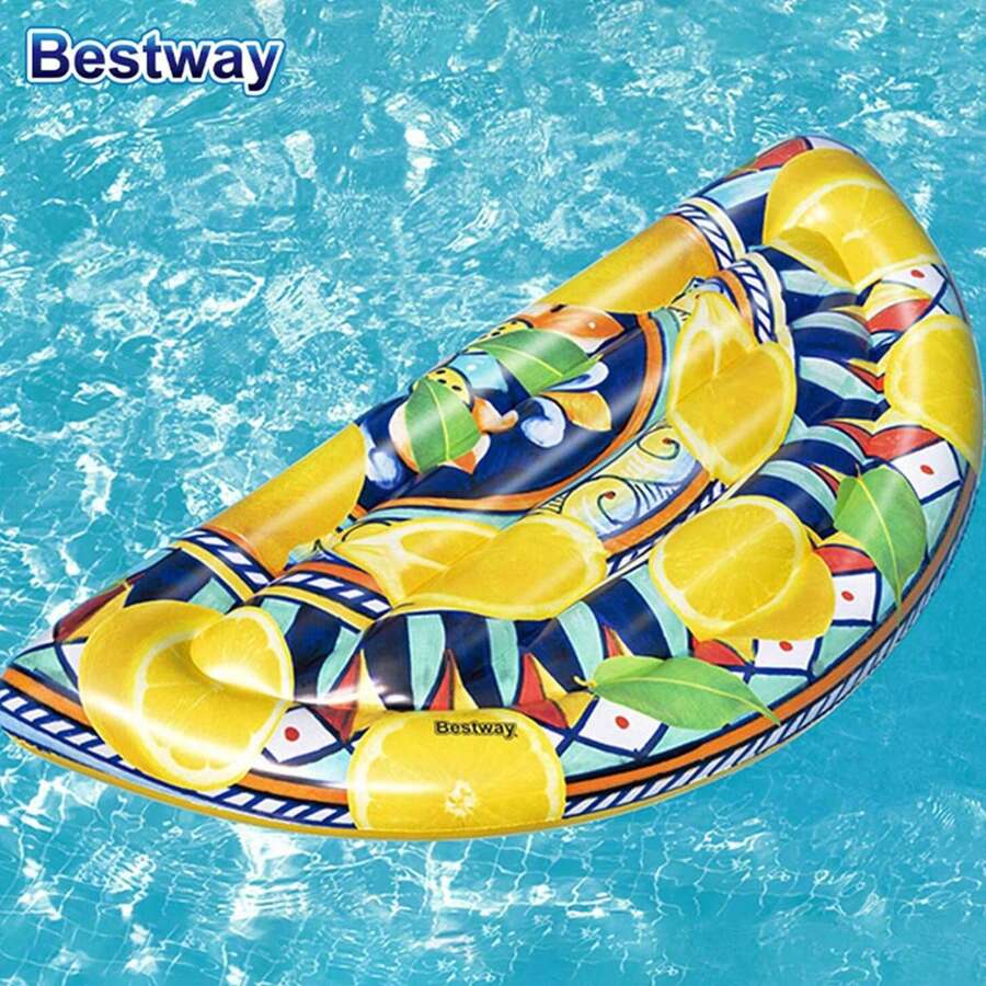 Bestway Sunbathing Lemon Small Clear Inflatable Float Drain On Sofa ...