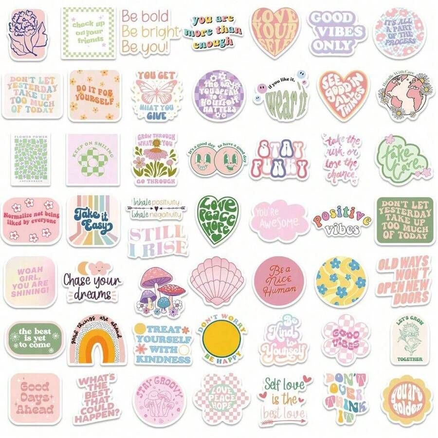 100pcs Pastel Room Decor Pastel Stickers Preppy Stickers Cute Stickers