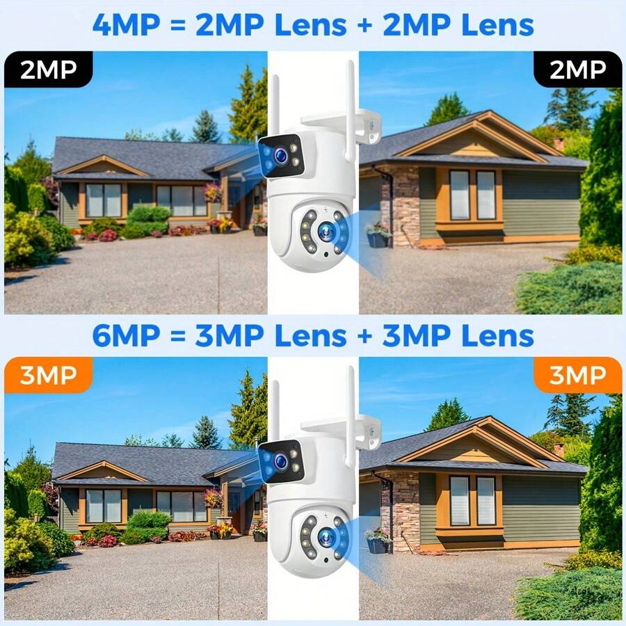 Hiseeu Dual 3MP Lens Wireless Wi Fi Smart Home Safety Camera With Human ...