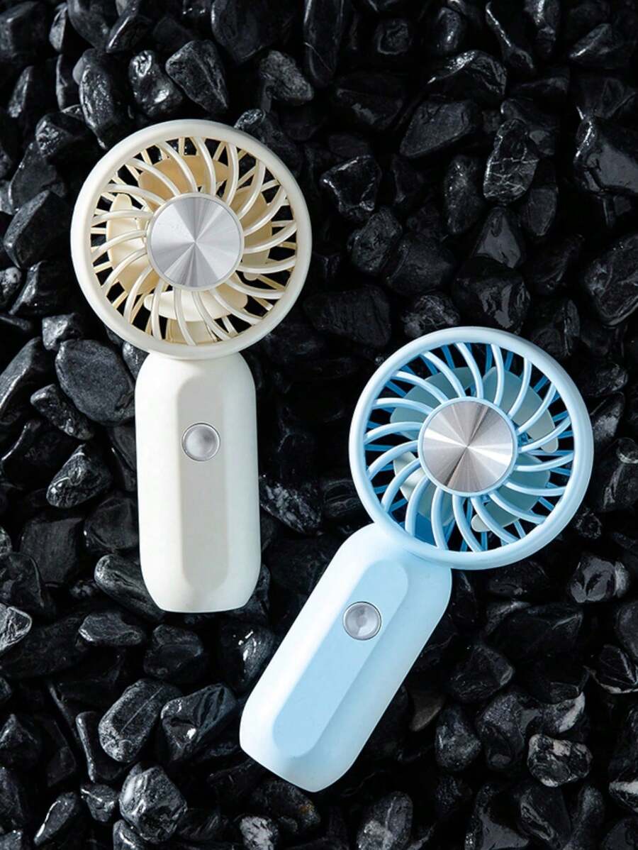 Handheld Mini Cartoon Electric Fan, USB Rechargeable Silent High-Speed ...
