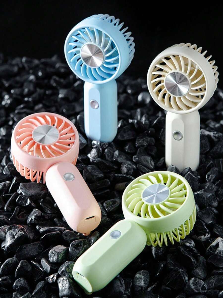 Handheld Mini Cartoon Electric Fan, USB Rechargeable Silent High-Speed ...