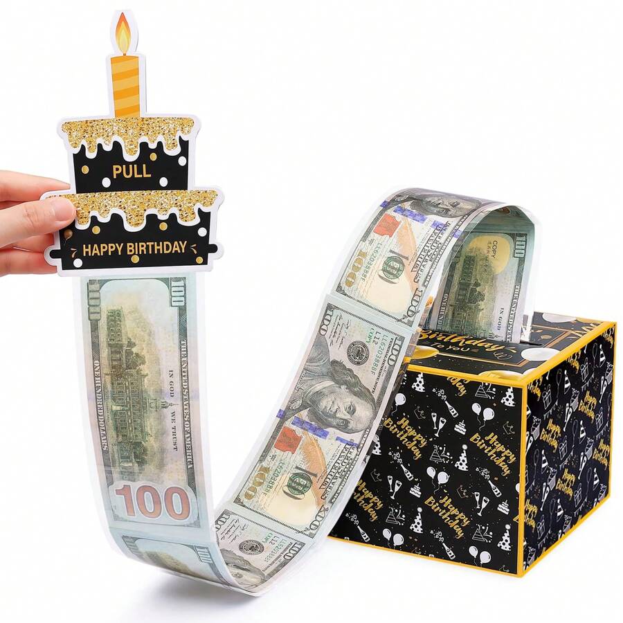 Birthday Money Box For Cash Gift, Surprise Money Gift Boxes With Pull ...
