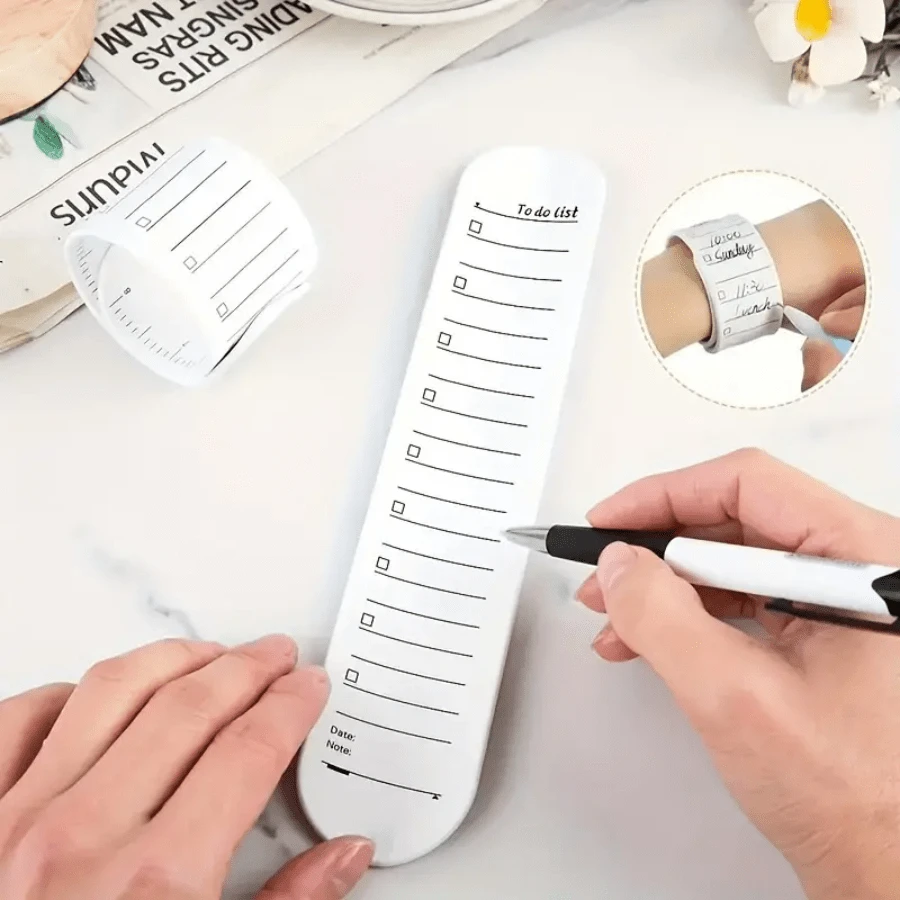 Reusable Silicone Memo Wristband, Waterproof To-Do List Bracelet ...