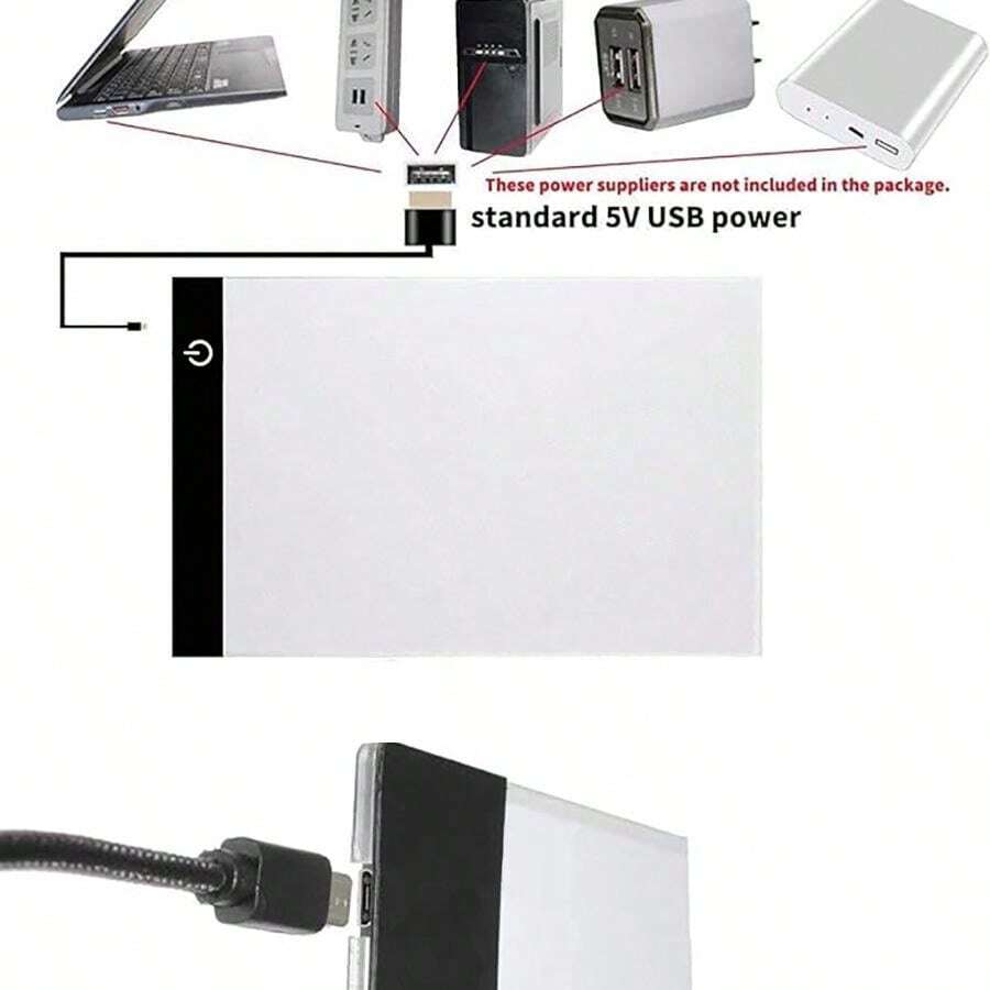 Portable A5 Tracing LED Board Light Box, Ultra-Thin Dimmable USB Cable ...