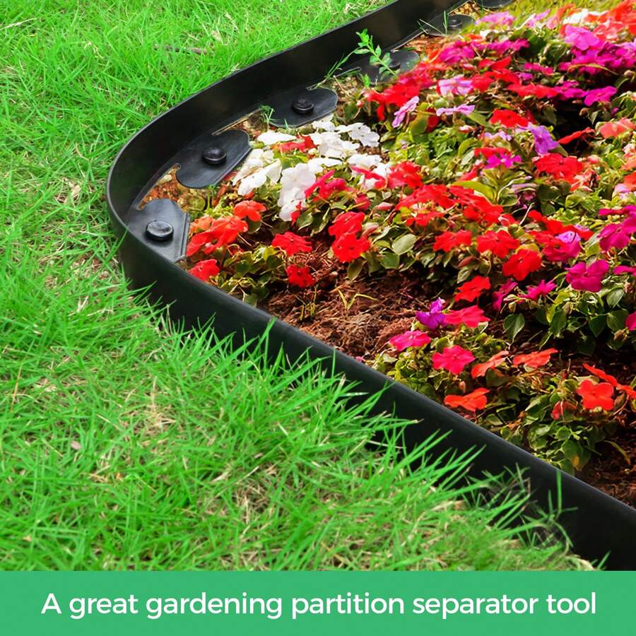 20 FT Landscape Edging Border With 24 Spikes, No Dig Garden Edging 1.8 ...