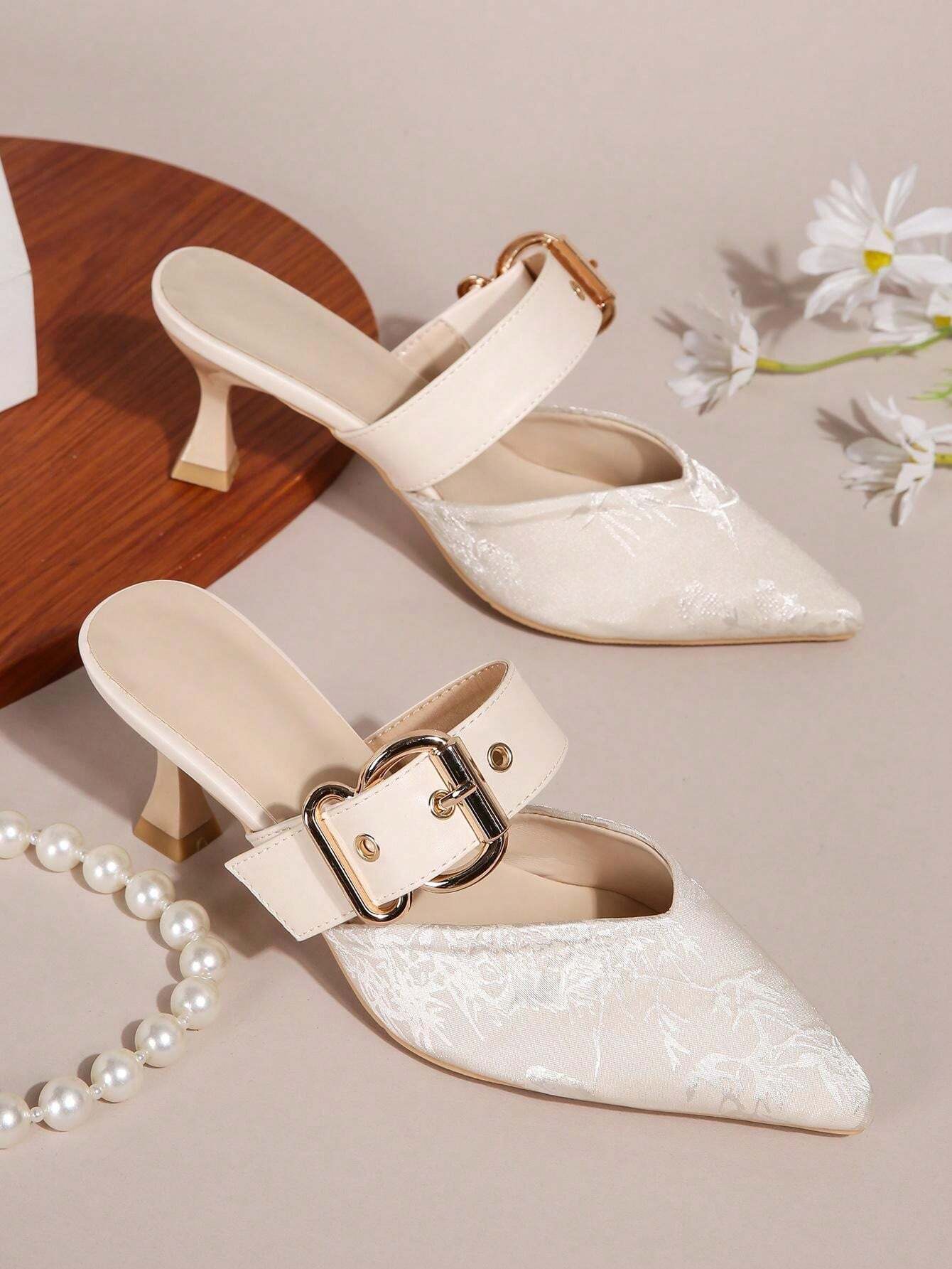 2024 Summer New Pointed-Toe High Heel Slip-On Sandals, Stylish Closed ...