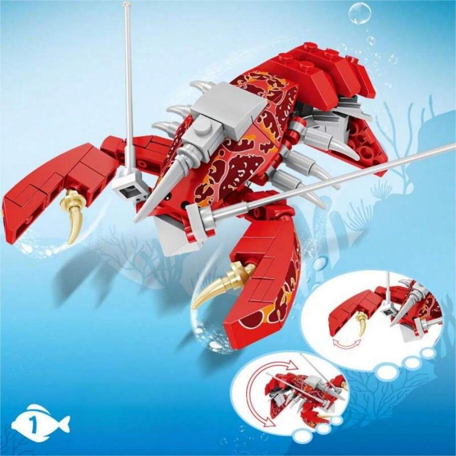 9 Models Of Marine Animal World Lobster Clown Fish Whale Dolphin Turtle ...