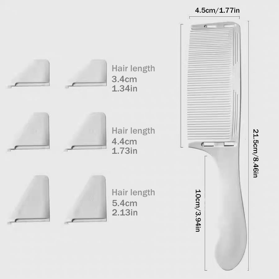 Curved Hair Clipping Cutting Arced Comb Barber Flat Top Haircut Comb ...