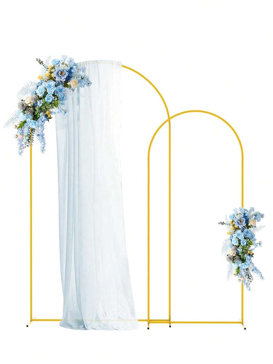 Wedding Arch Stand Set Of 2 Metal Arch Backdrop Stand 6.5FT, 6FT Gold ...