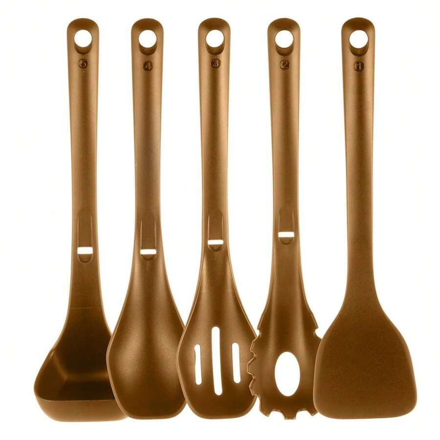 Kitchen Cooking Utensils Set - Includes Solid Spatula, Pasta Fork ...