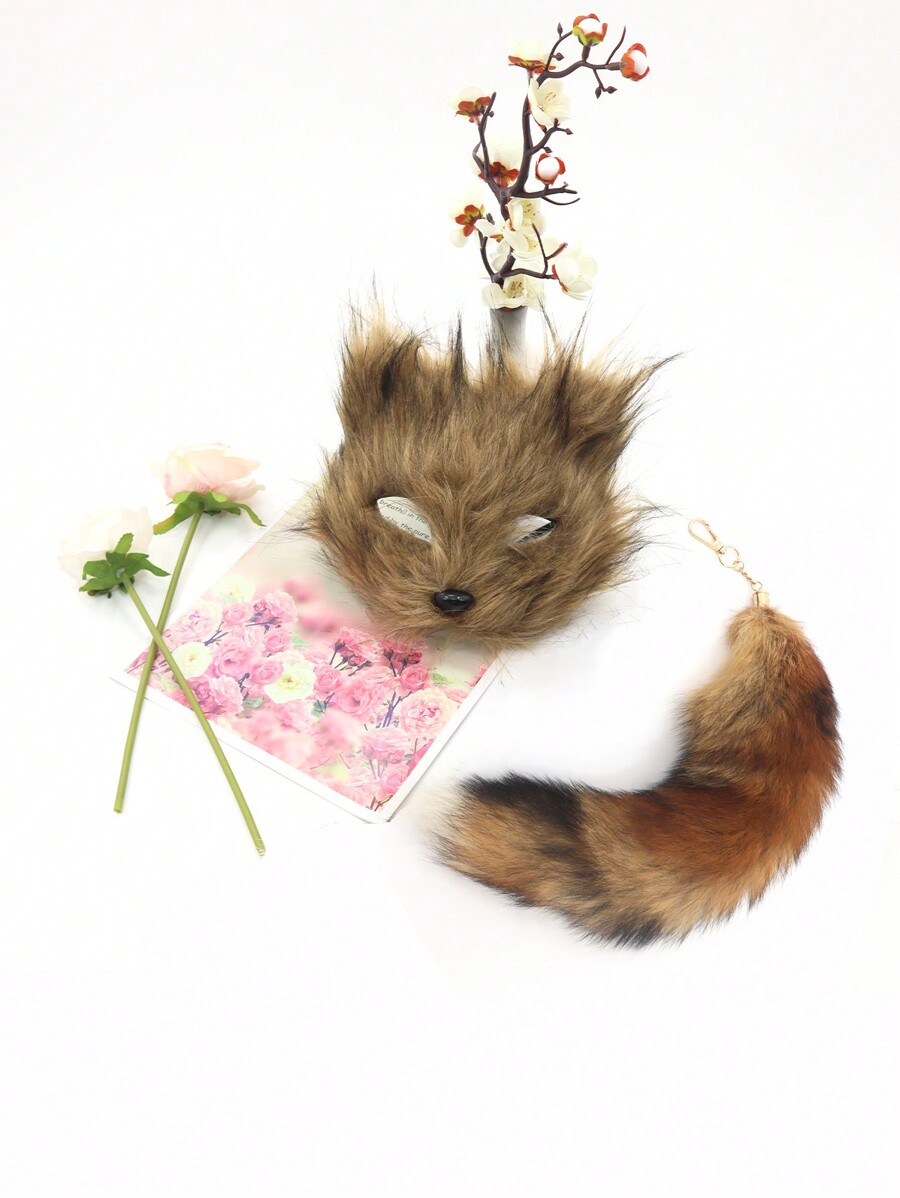 Fox Masquerade Party Face Mask & Fox Tail Cat Mask Masquerade Ball ...