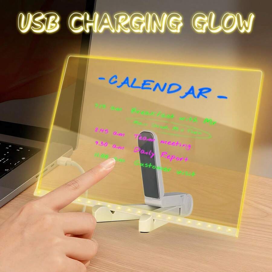 Creative Rewritable Message Board Set,Glowing Acrylic Message Marker ...