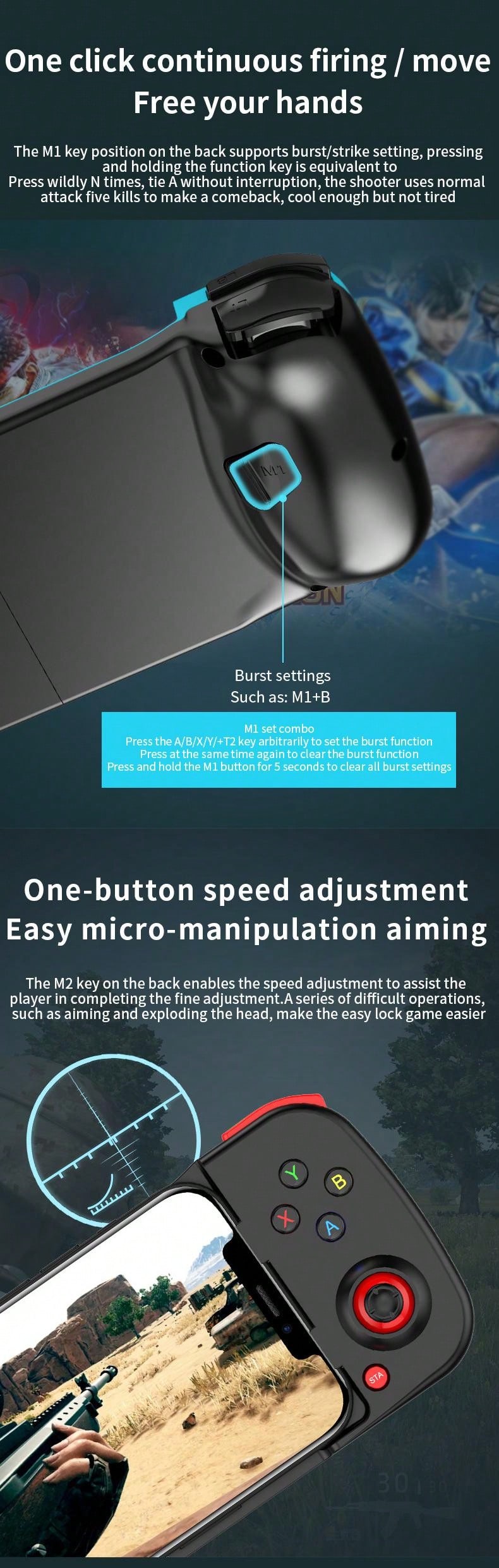 D3 Wireless Game Controller For IOS, Android, PC, Bluetooth Gamepad Joysticks For Hongmeng ...