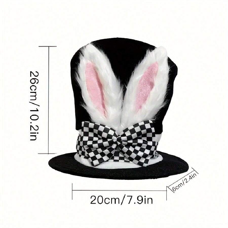 Easter Day White Rabbit Top Hat Alice Wonderland Cosplay Bunny Bowler ...