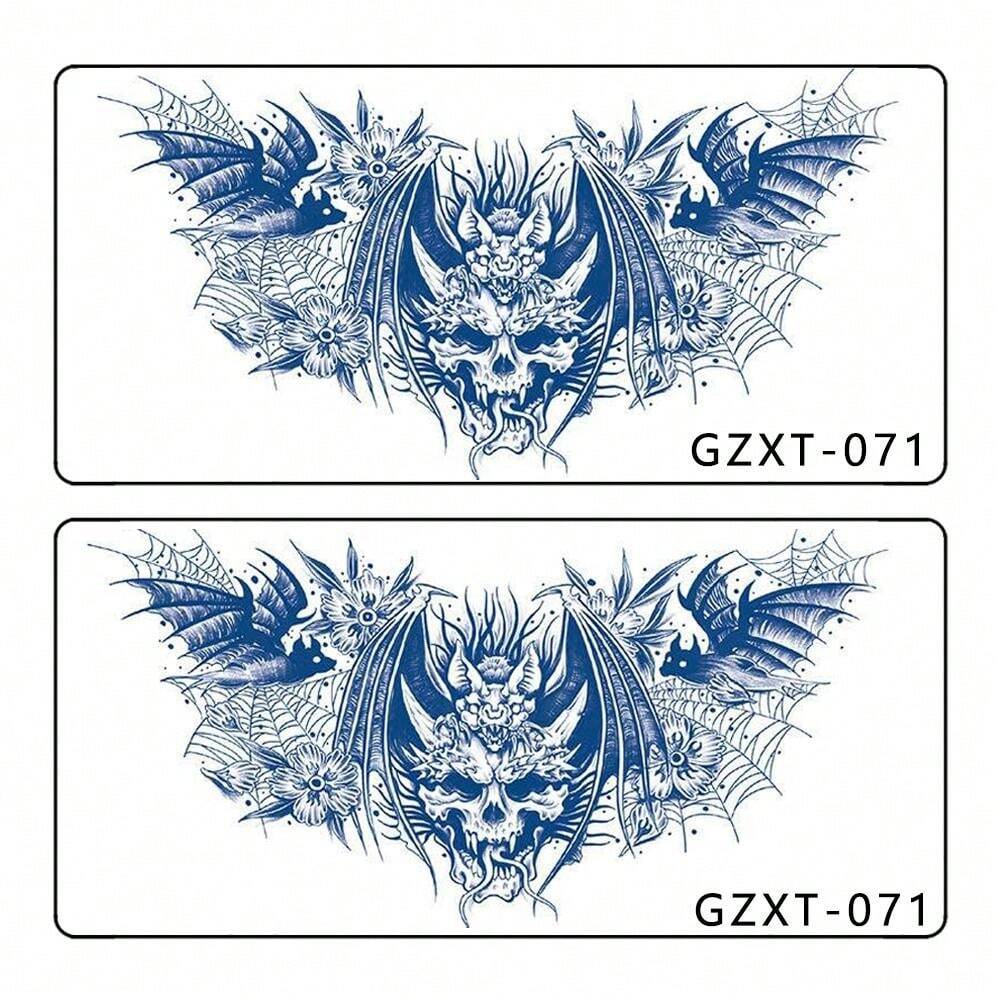 2 Sheets Semi Permanent Tattoos For Men Adults, Large Realistic Long ...