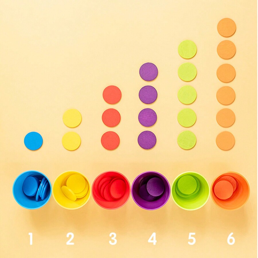 Montessori Wooden Counting & Sorting Game Toy - Early Learning Toys For ...