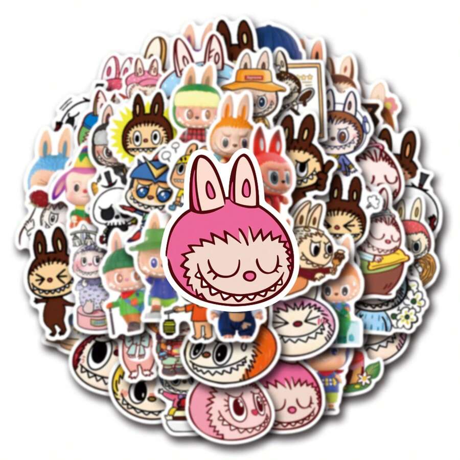 55pcs Labubu Doodle Sticker Pack For Skateboard Laptop Water Bottle ...